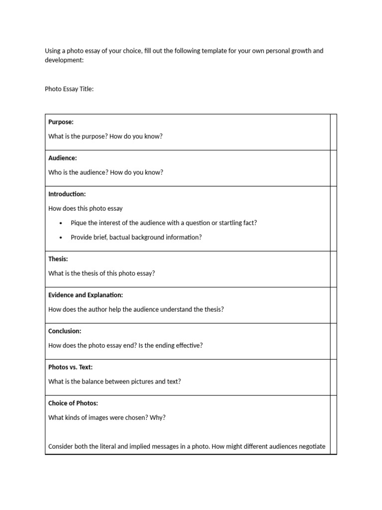 Using a photo essay of your choice | PDF