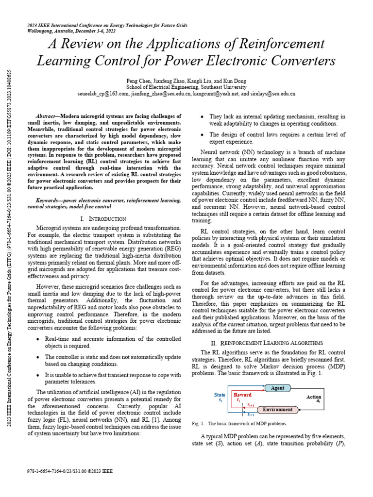 A Review On The Applications of Reinforcement Learning Control For Power Electronic Converters ...