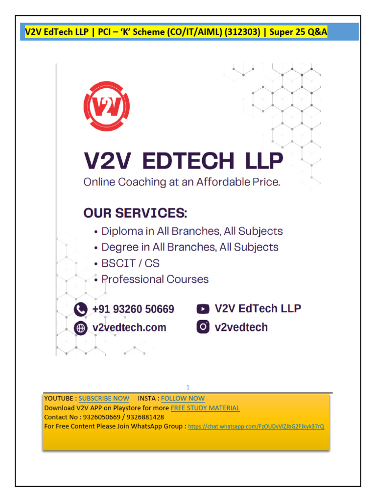 V2V - Super - 25 - Q&A - PIC - 312303 - K - Scheme - by - Akshay - Sir - 1 | PDF | Pointer ...