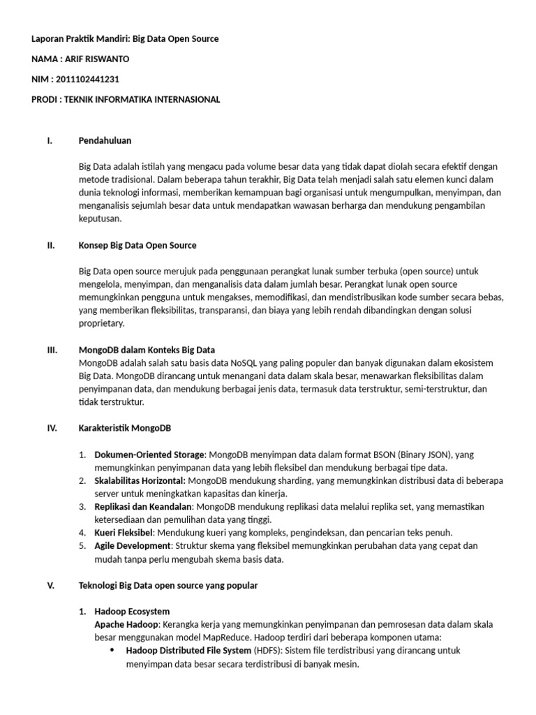 Laporan Big Data Open Source | PDF