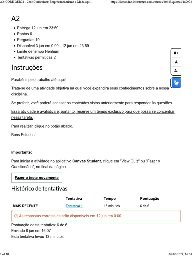 A2 CORE GER24 - Core Curriculum Empreendedorismo e Modelagem de Novos Negócios | PDF | Empresa ...