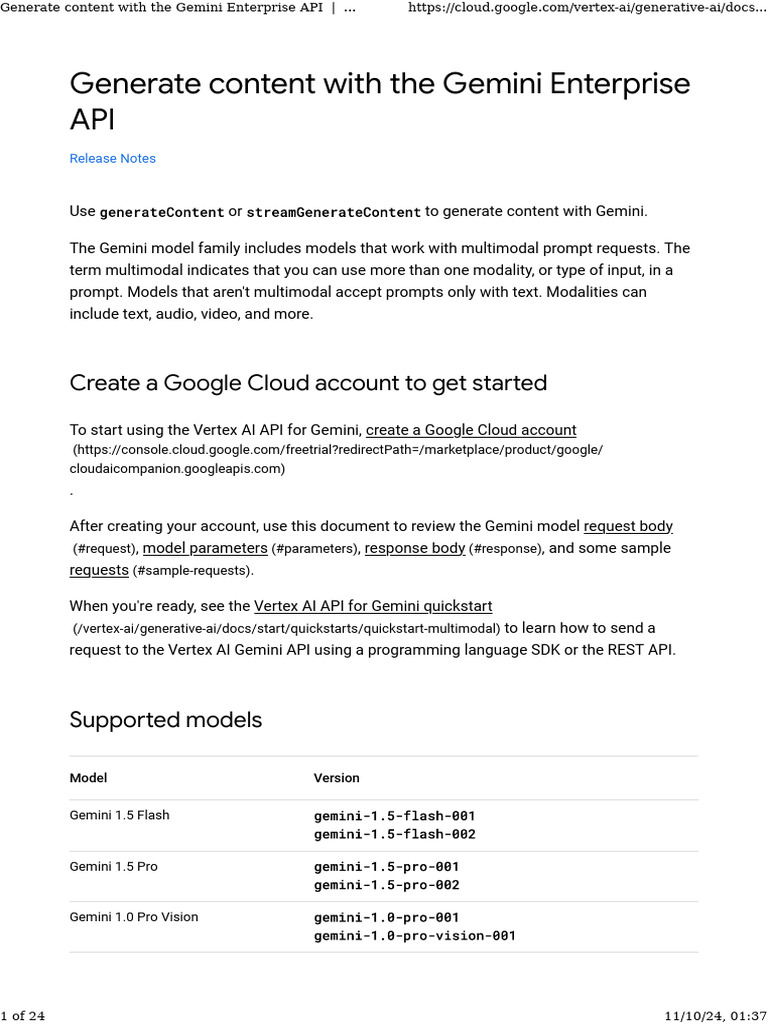 Generate content with the Gemini Enterprise API _ Generative AI on Vertex AI _ Google Cloud ...