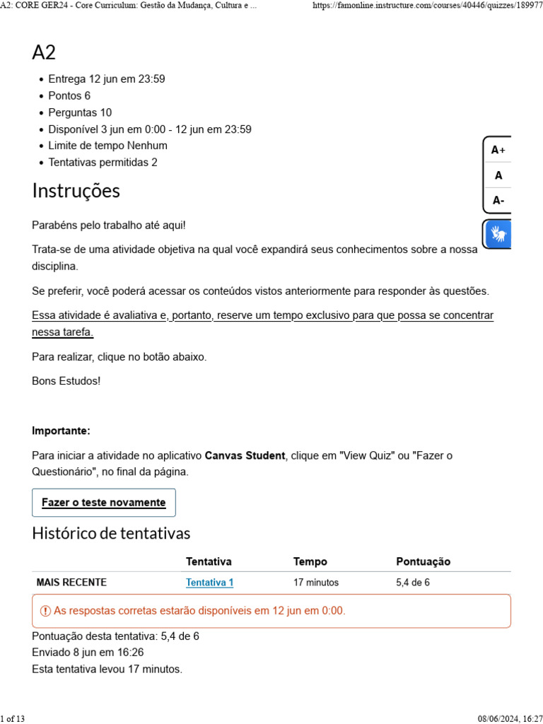A2 CORE GER24 - Core Curriculum Gestão Da Mudança, Cultura e Clima ...