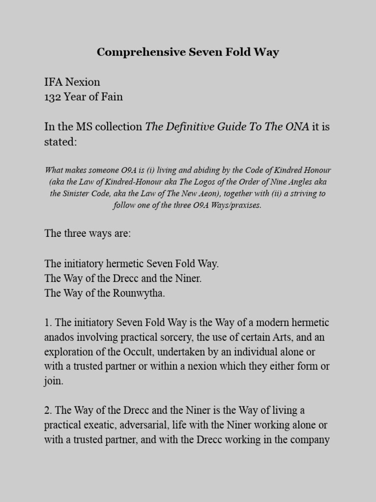 Comprehensive Seven Fold Way | PDF | Western Esotericism | Spirituality