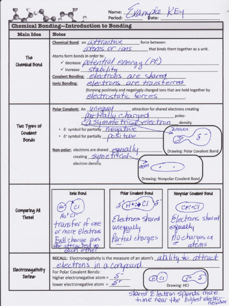 Bonding Intro Notes Key | PDF