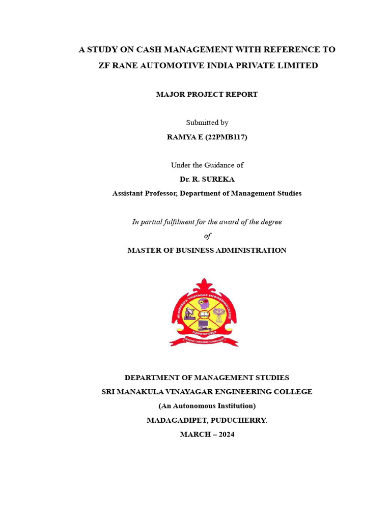 Final Report of Major Project | PDF | Expense | Income Statement