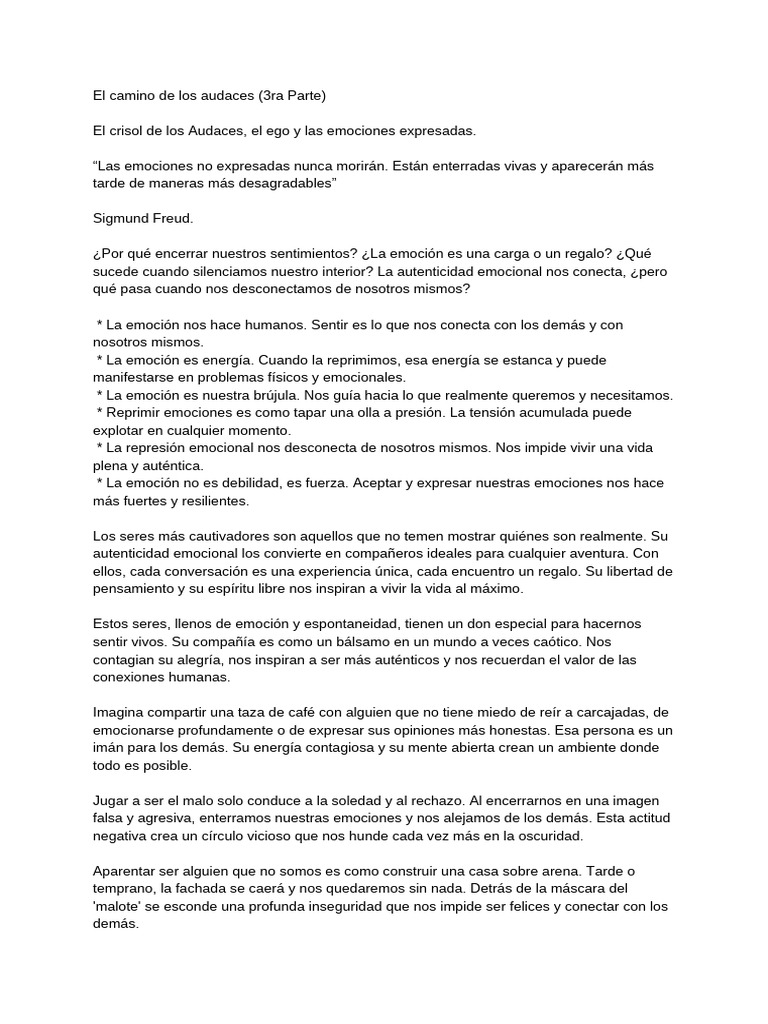 El Camino de Los Audaces (3ra Parte) | PDF | Las emociones