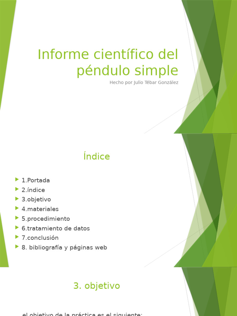 Informe Cientifico Julio | PDF | Péndulo | Oscilación