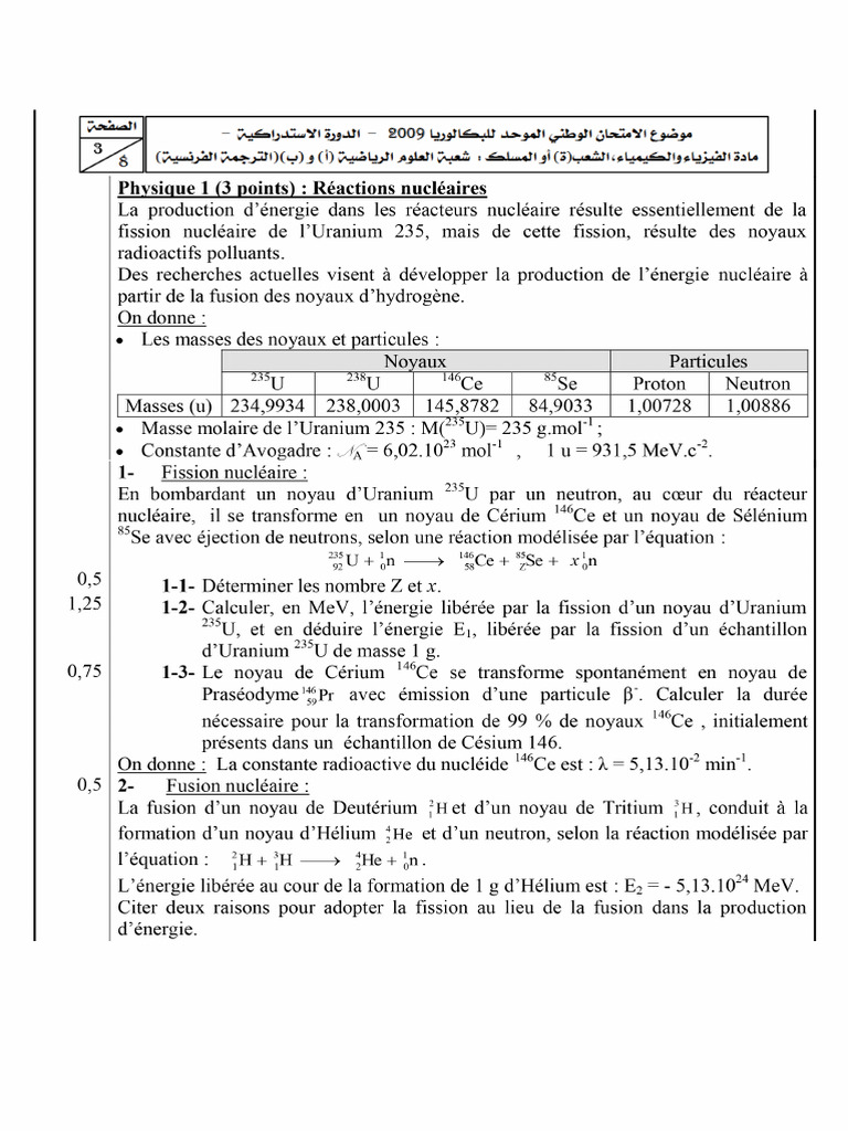 National SM 2009 Ratt Nucléaire | PDF
