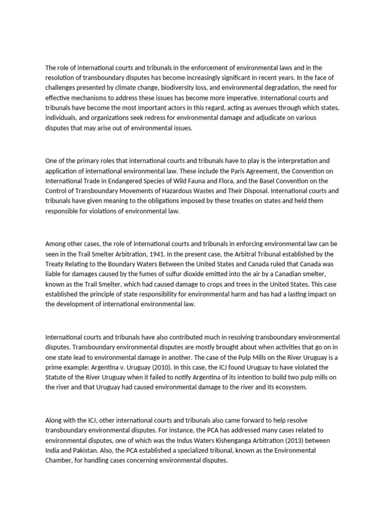 Environmental Law Assignment | PDF | Environmental Law | Arbitration