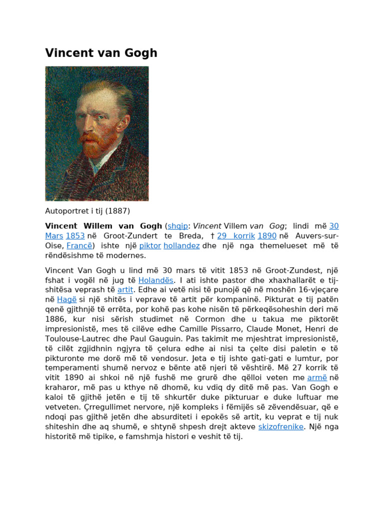 Vincent Van Gogh | PDF