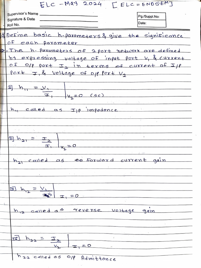 ELC May24 ENDSEM - Part I | PDF | Metrology | Electrodynamics