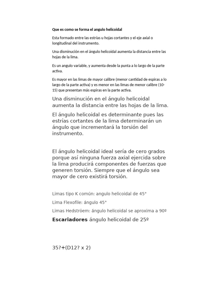 Que Es Angulo Helicoidal | PDF