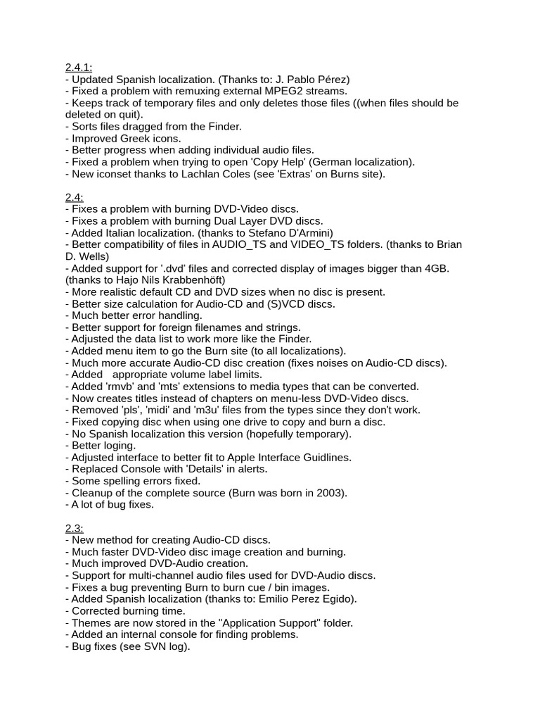 Changelog | PDF | Compact Disc | Computer File