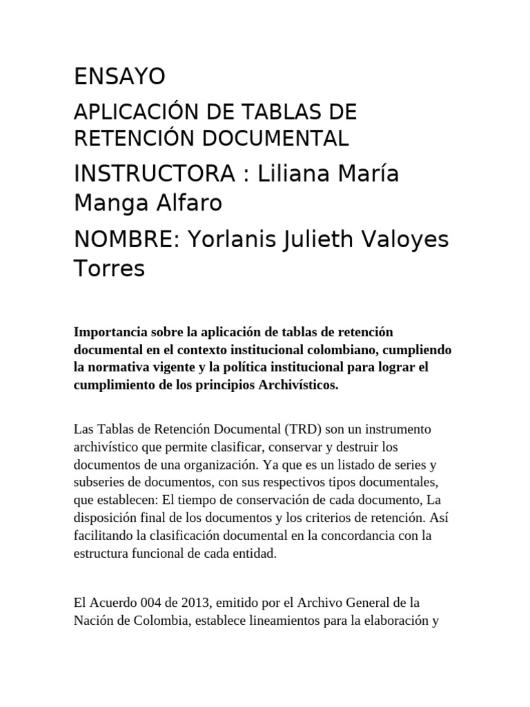 Ensayo Yyy | PDF | Gestión de registros | Responsabilidad