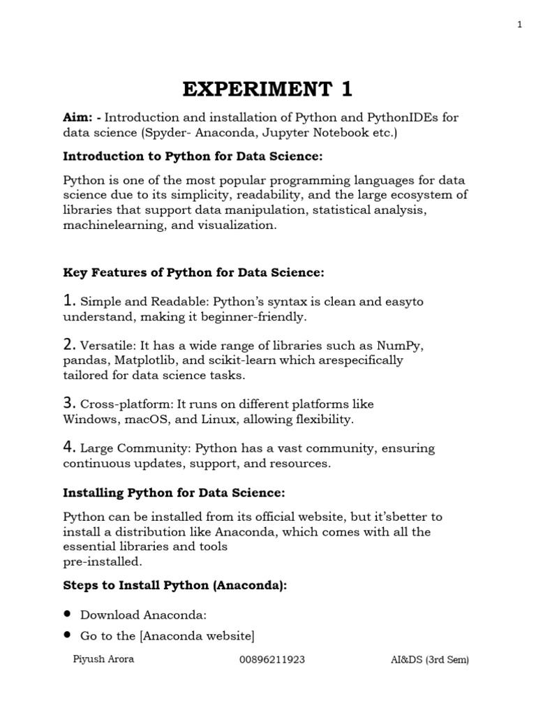 FODS - Practical - 1-6 (2) Piyush | PDF | Python (Programming Language) | Comma Separated Values