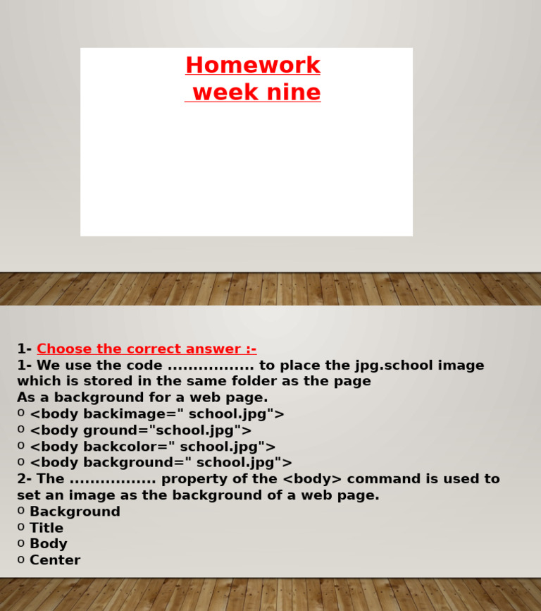 Homework Nine Week Prep 2 | PDF
