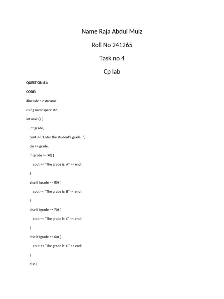 241265 Cp Lab 4 Pdf Namespace Computer Programming 