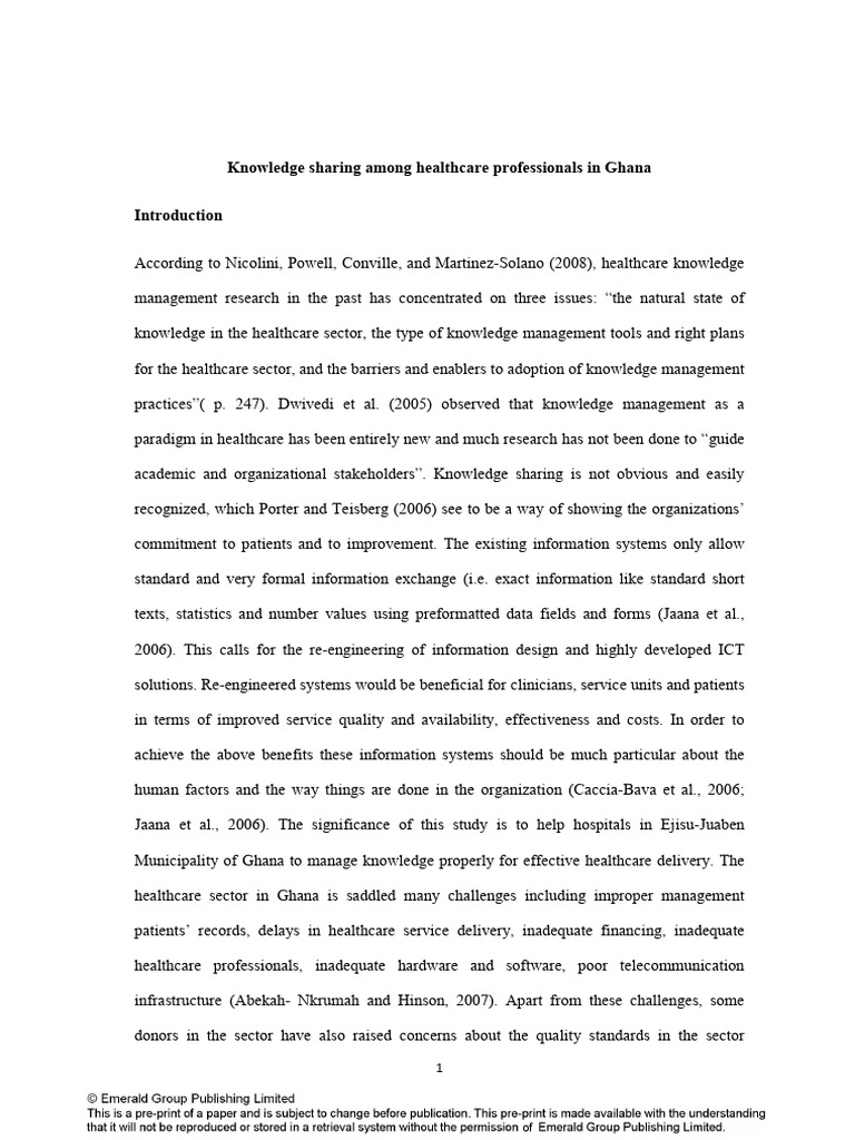 assem2016_knowledge sharing among healthcare professionals | PDF ...