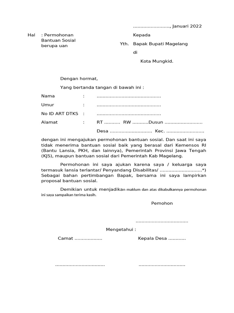 Form Proposal Bansos Terencana 2023 baru (1) | PDF
