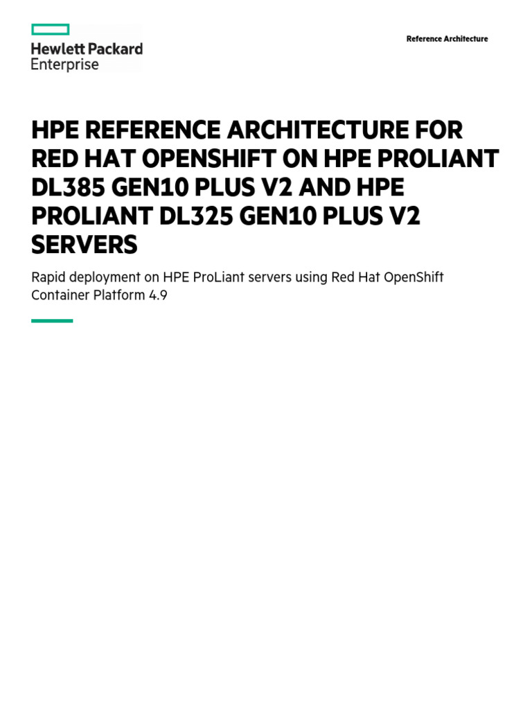 hpe openshift | PDF | Computer Cluster | Computer Network