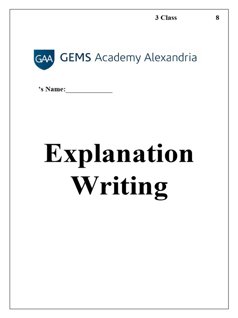 Year 5 Explanation Writing Guide | PDF