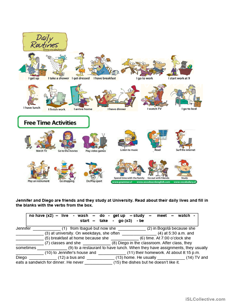 Routines _ daily activities _ free time activities | PDF