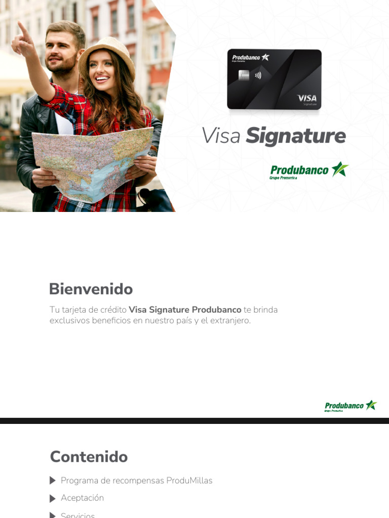 Kit Visa Signature Produbanco 2020 | PDF | Tarjeta de crédito | Visa Inc.