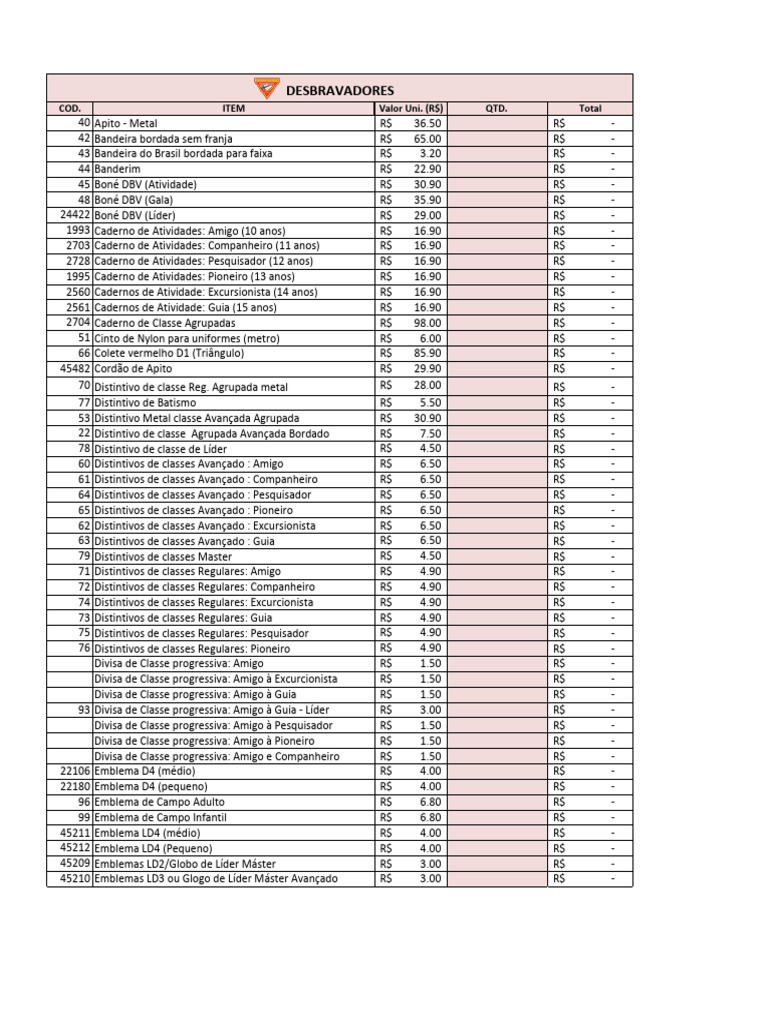 Planilha Pedido Avt-Dbv - Atualizada 17-06 | PDF