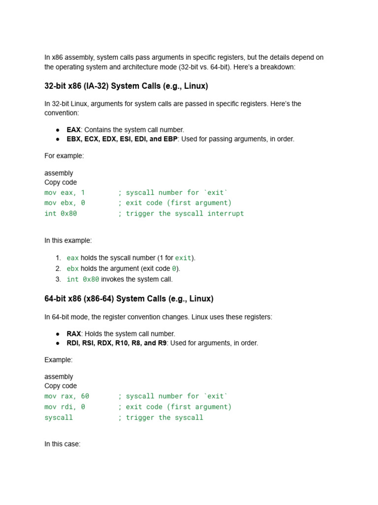 x86 Assembly Notes | PDF | 64 Bit Computing | Computer Engineering