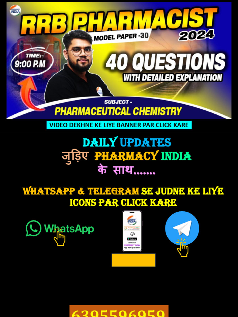 RRB Model Paper 30 P. Chemistry 4th Aug 24 | PDF | Isomer | Chemical ...