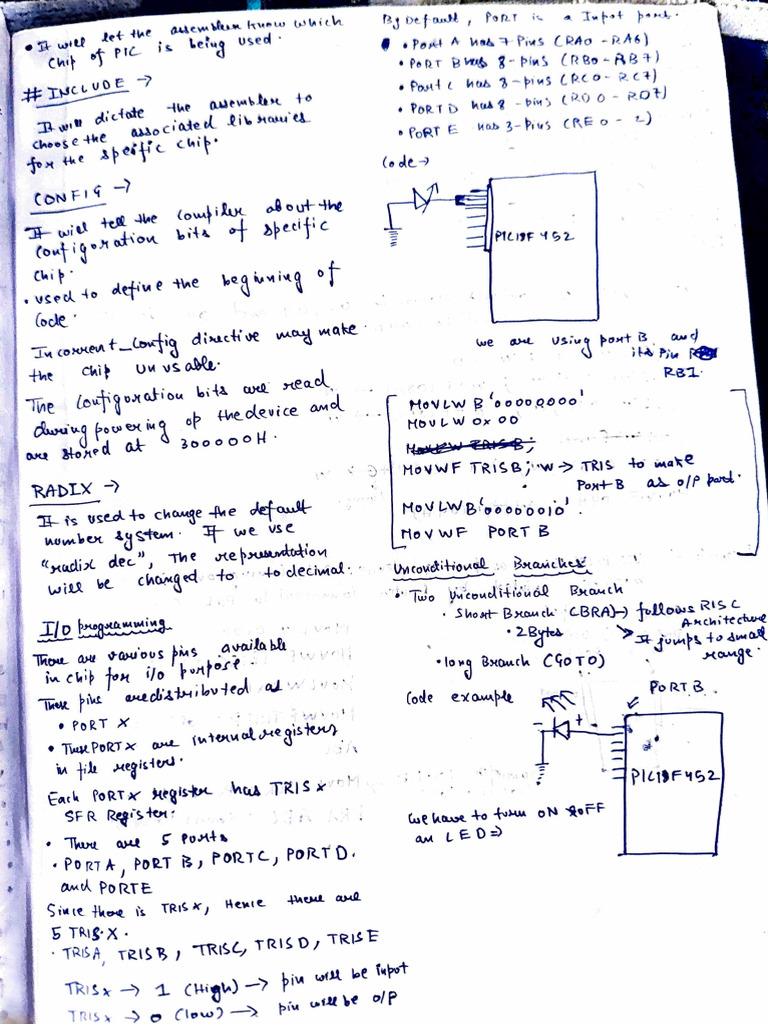 PIC Input:Output Programming Class Notes Thapar | PDF