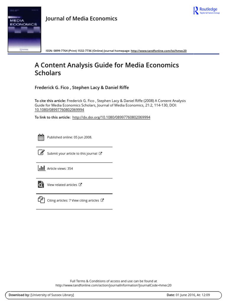 S.114-130-A Content Analysis Guide For Media Economics Scholars ...