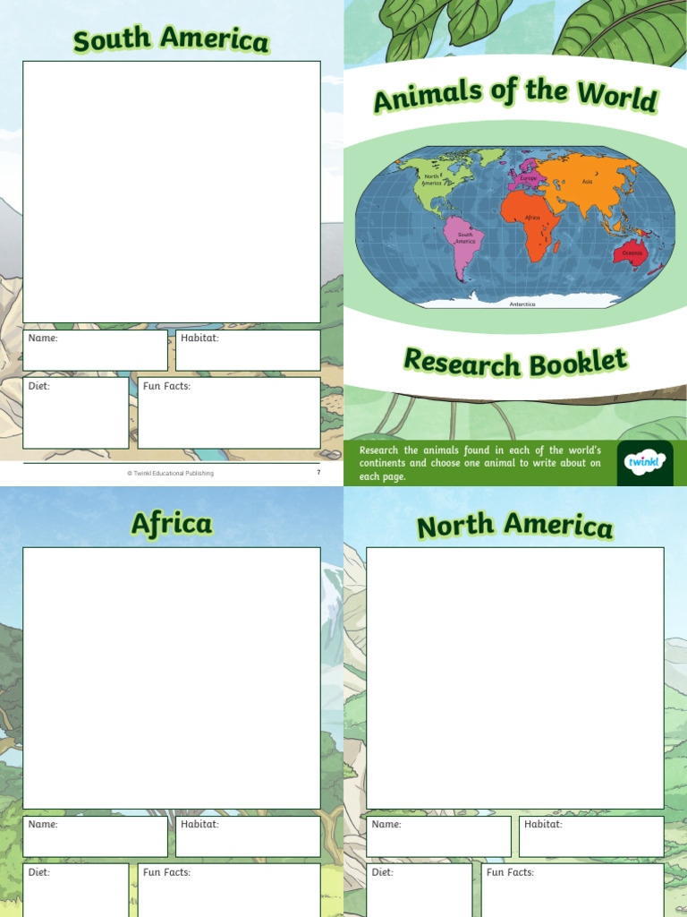 Animals of The World Research Booklet | PDF