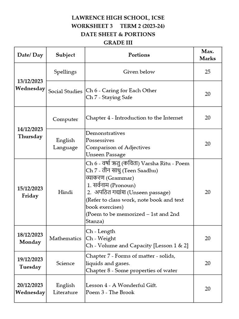 Grade 3 WS 3 Portion Sheet | PDF | Linguistics