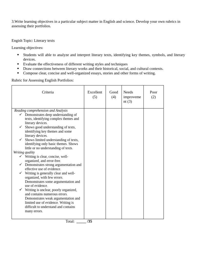 3 Assessment Pdf Rubric Academic Argument
