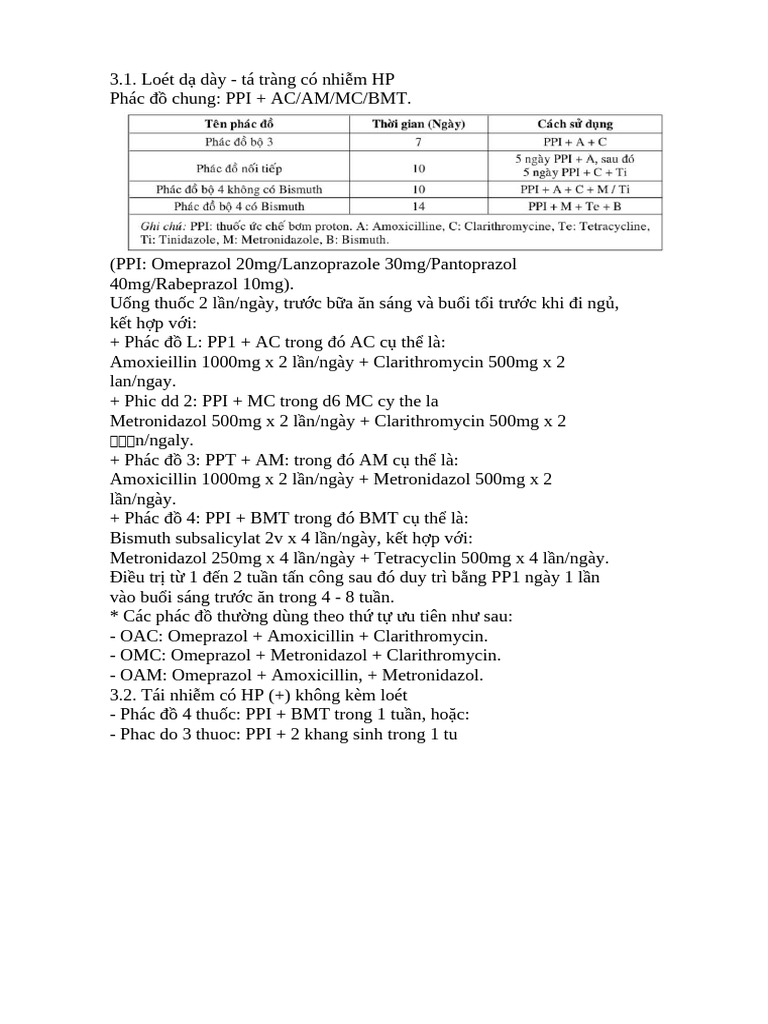 Phác đồ diệt trừ HP | PDF