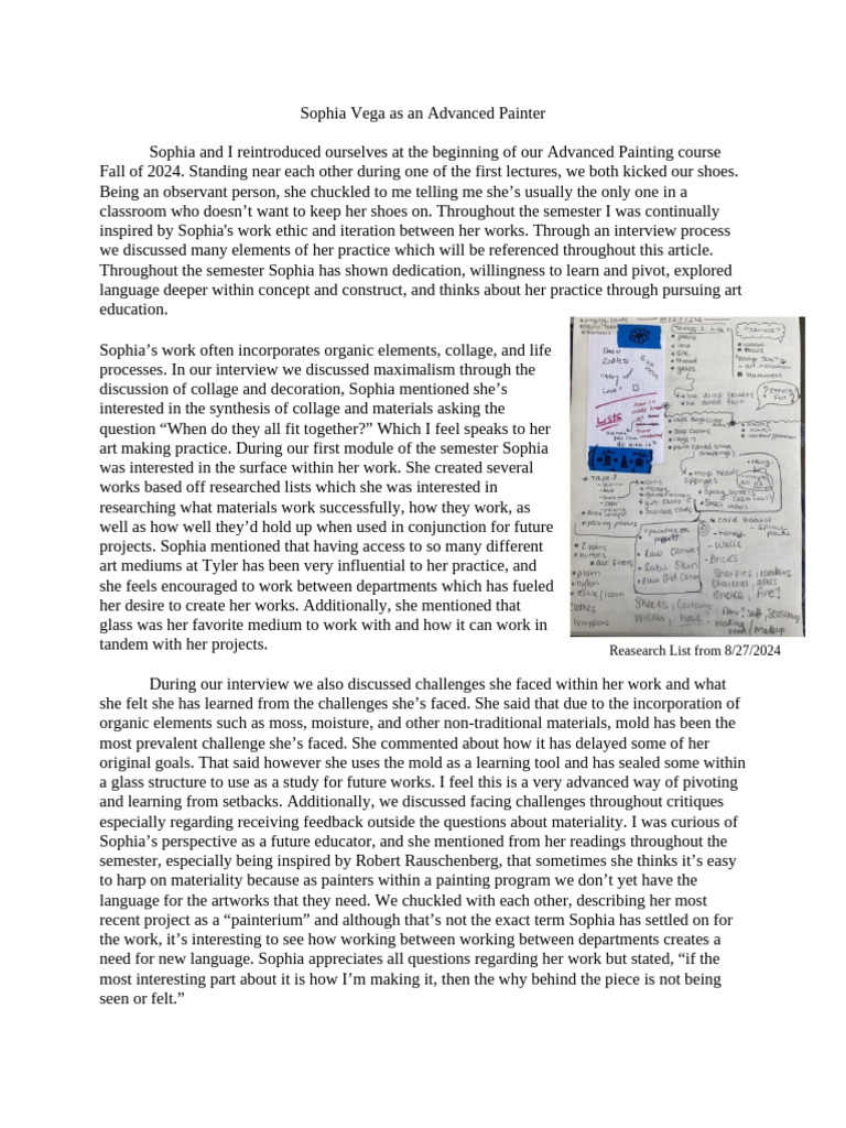 Sophia Vega: Innovative Painting Journey | PDF | Paintings