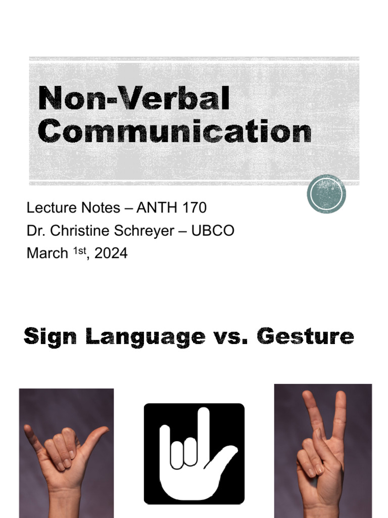 Non-Verbal Communication | PDF