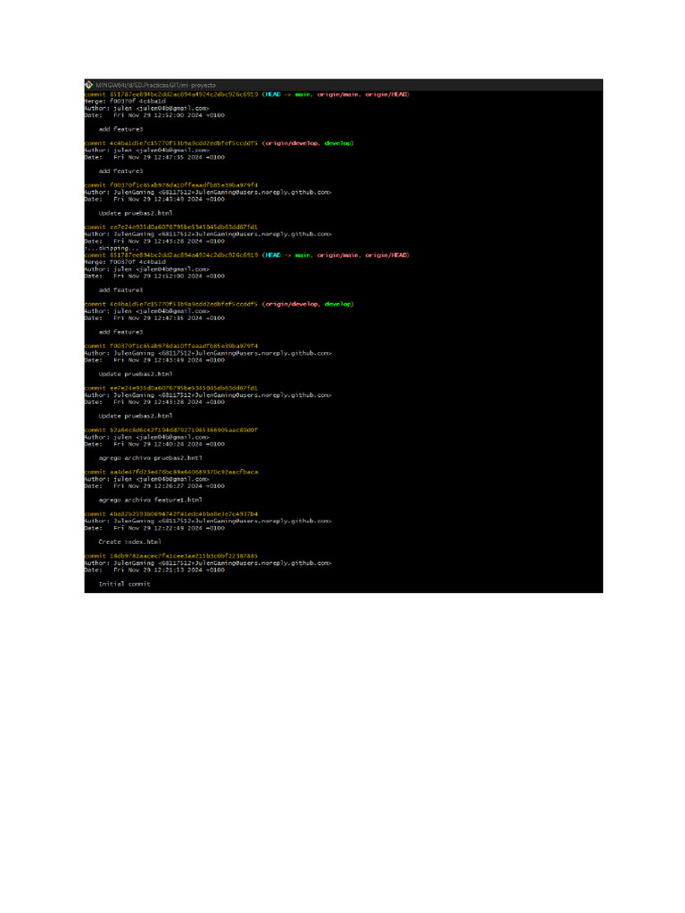 Ramas en Git Ejercicio | PDF
