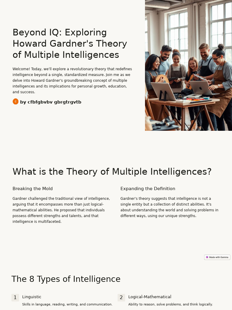 Beyond IQ Exploring Howard Gardners Theory of Multiple Intelligences ...