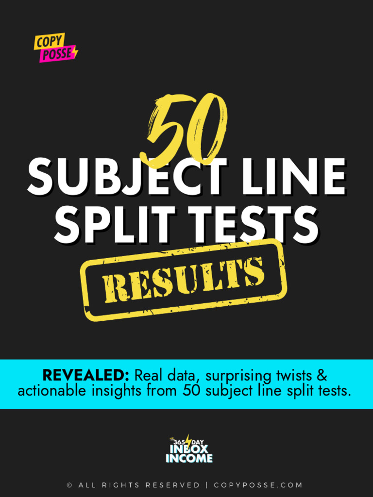 Copy Posse Free Guide Subject Line Split Test | PDF