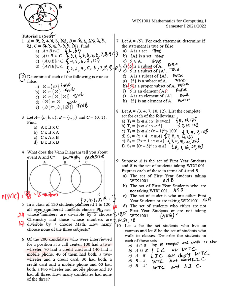 1 Sets | PDF | Mathematics | Mathematical Logic
