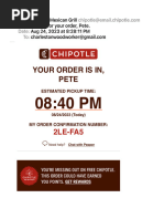 Chipotle Online Order Receipt Guide | PDF | Cooking, Food & Wine