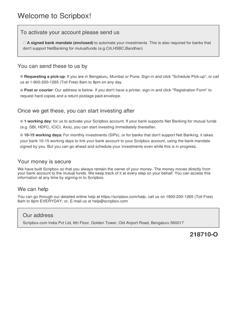 Scripbox Reg Form | PDF | Debit Card | Banking