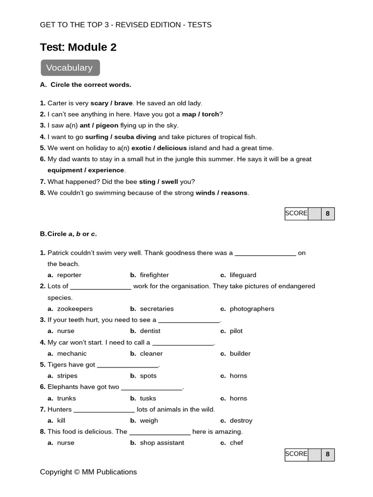 Get To The Top - 3 - Test 2 | PDF