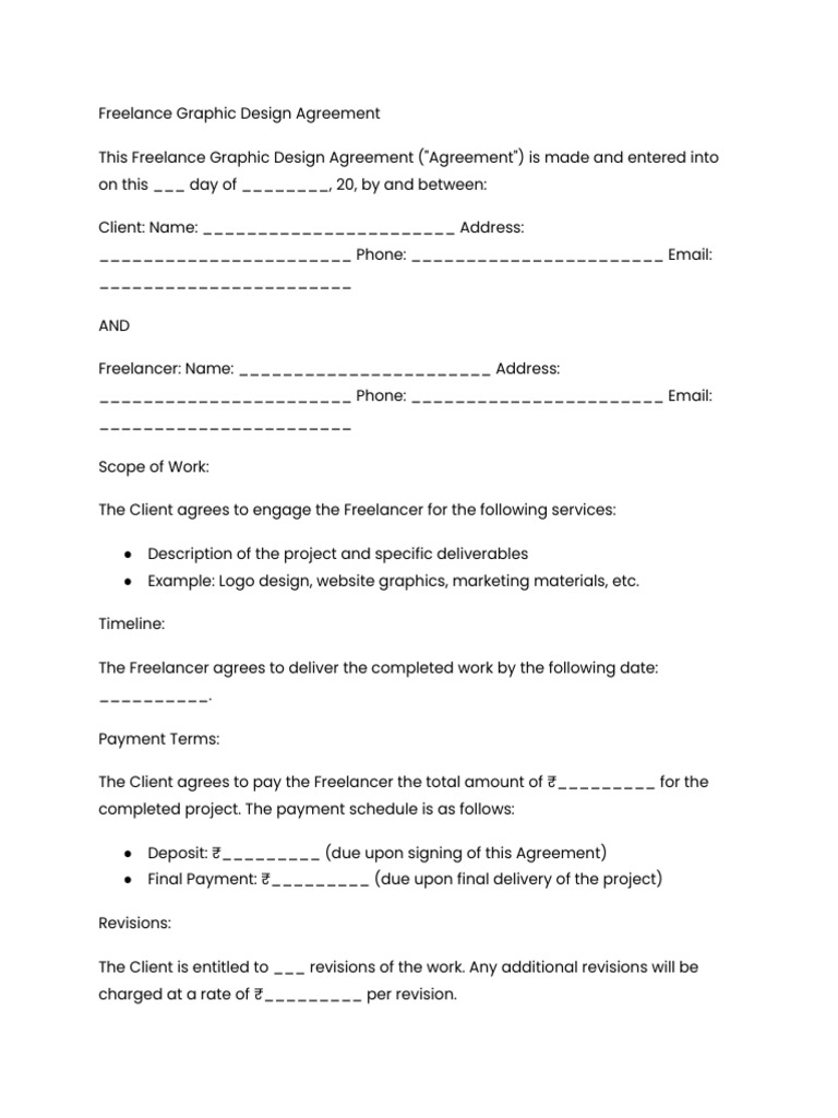 Freelance Graphic Design Contract Template | PDF