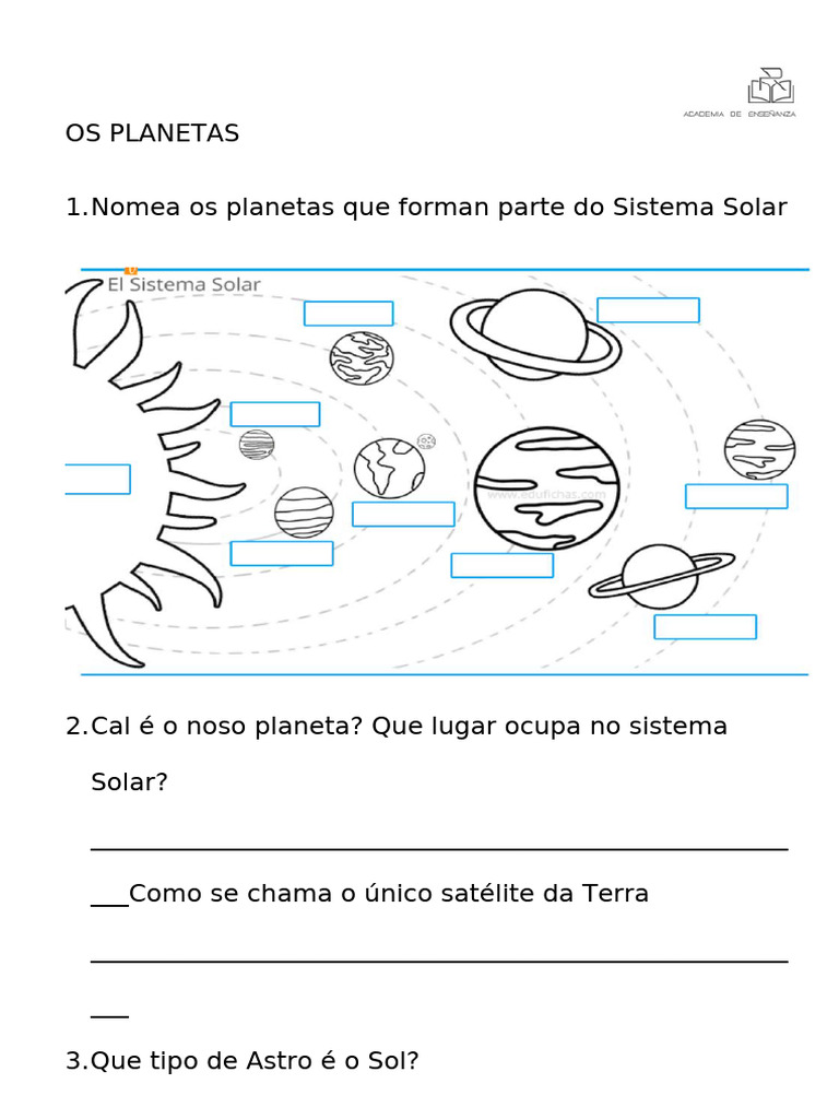 SOC1 Os Planetas 5 Examen 2 | PDF