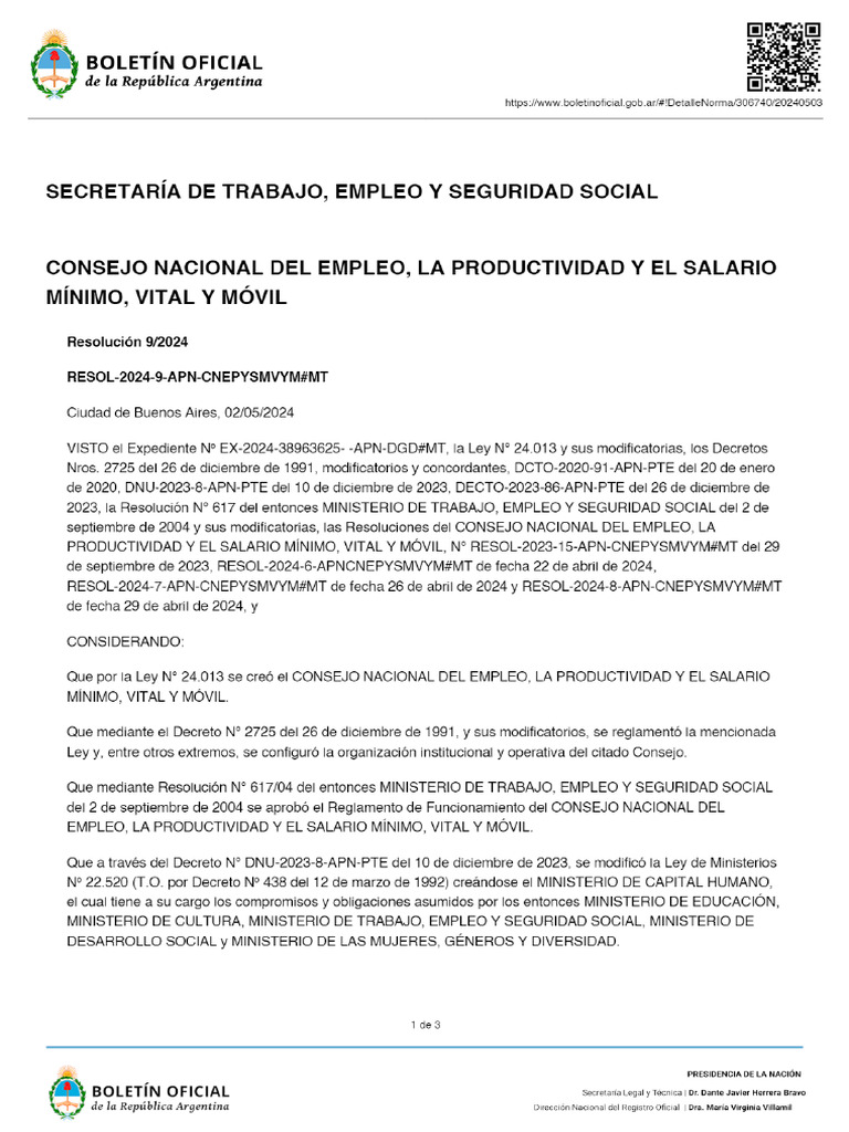 Resolución 9-2024 SMVM | PDF