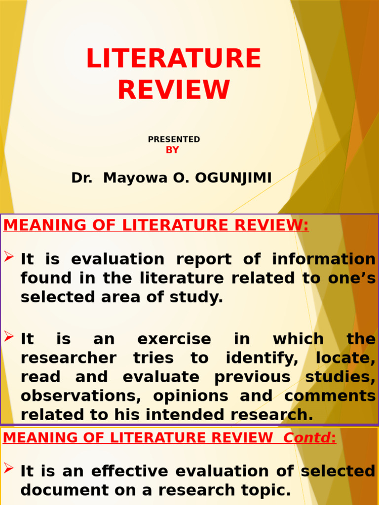 Literature Review, Research Design, Population and Instrumentation ...